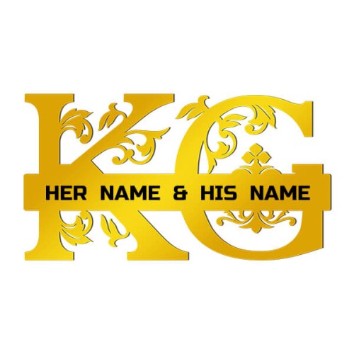 Buy Personalized Vintage Design Sign For Letters KG Couple Monogram ...