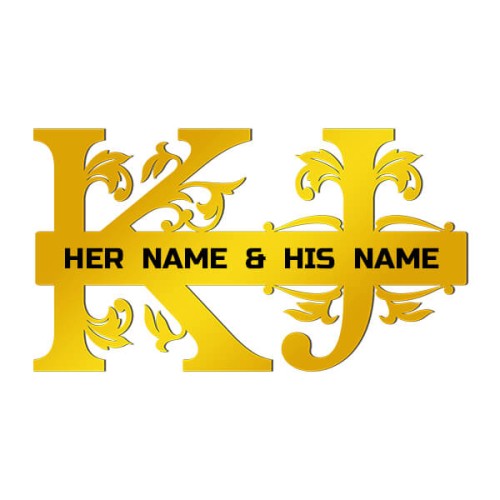 Buy Personalized Vintage Design Sign For Letters KJ Couple Monogram ...