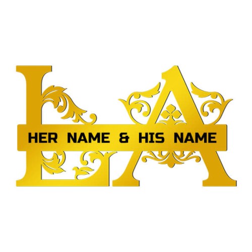 Buy Personalized Vintage Design Sign For Letters LA Couple Monogram ...