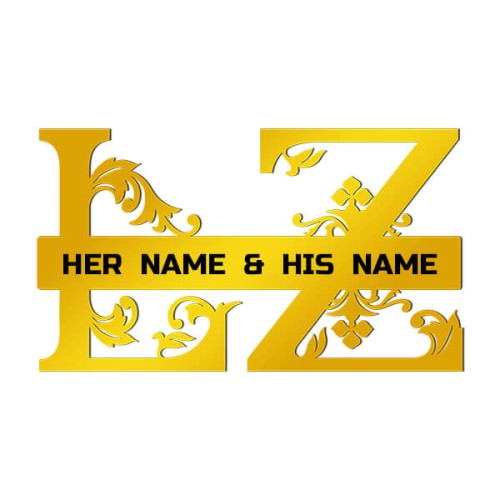 Buy Personalized Vintage Design Sign For Letters LZ Couple Monogram ...