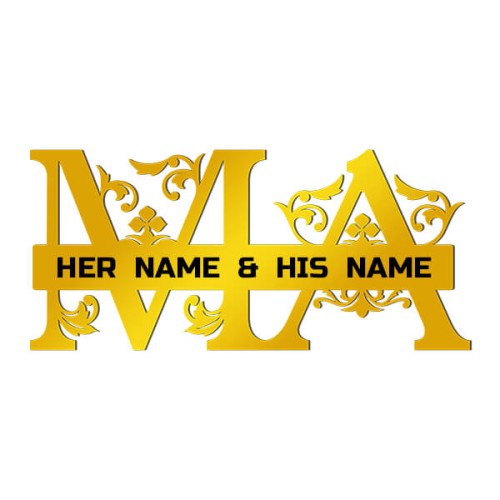 Buy Personalized Vintage Design Sign For Letters MA Couple Monogram ...