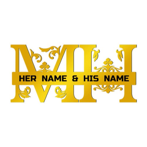 Buy Personalized Vintage Design Sign For Letters MH Couple Monogram ...
