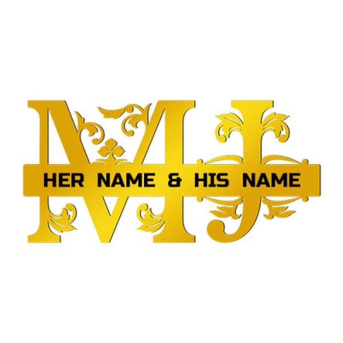 Buy Personalized Vintage Design Sign For Letters MJ Couple Monogram ...