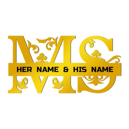 Buy Personalized Vintage Design Sign For Letters MS Couple Monogram ...
