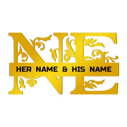 Buy Personalized Vintage Design Sign For Letters NE Couple Monogram ...