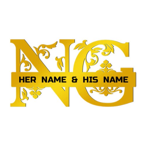 Buy Personalized Vintage Design Sign For Letters NG Couple Monogram ...