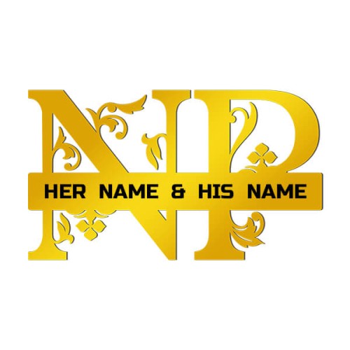 Buy Personalized Vintage Design Sign For Letters NP Couple Monogram ...