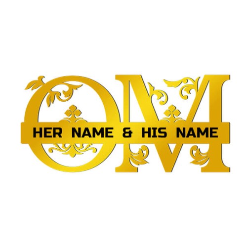 Buy Personalized Vintage Design Sign For Letters OM Couple Monogram ...