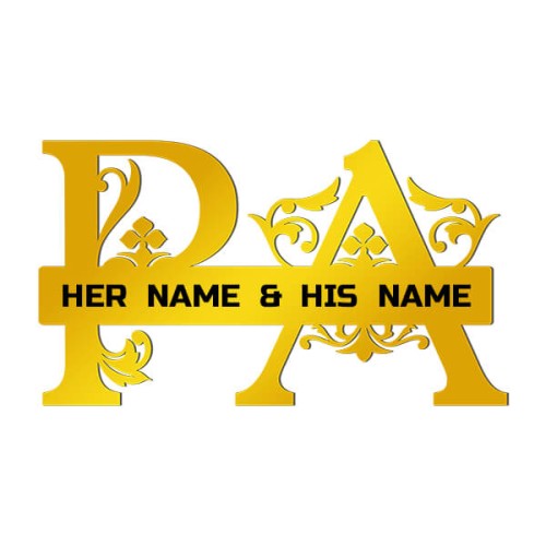 Buy Personalized Vintage Design Sign For Letters PA Couple Monogram ...