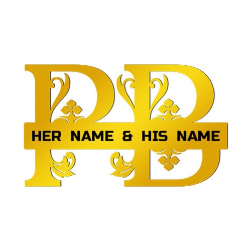Buy Personalized Vintage Design Sign For Letters PB Couple Monogram ...