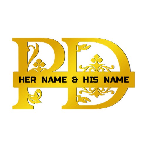 Buy Personalized Vintage Design Sign For Letters PD Couple Monogram ...