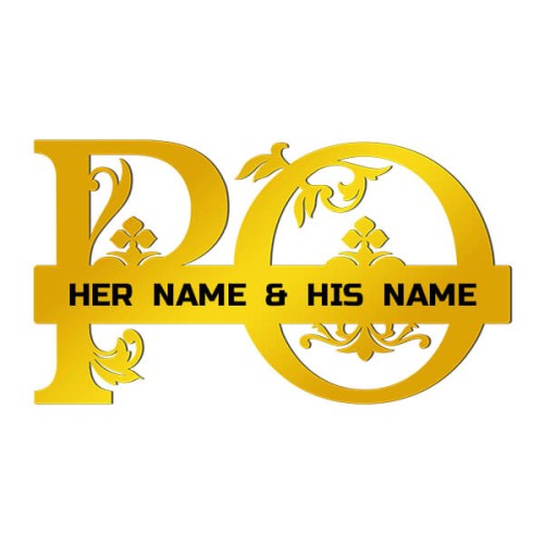 Buy Personalized Vintage Design Sign For Letters PO Couple Monogram ...