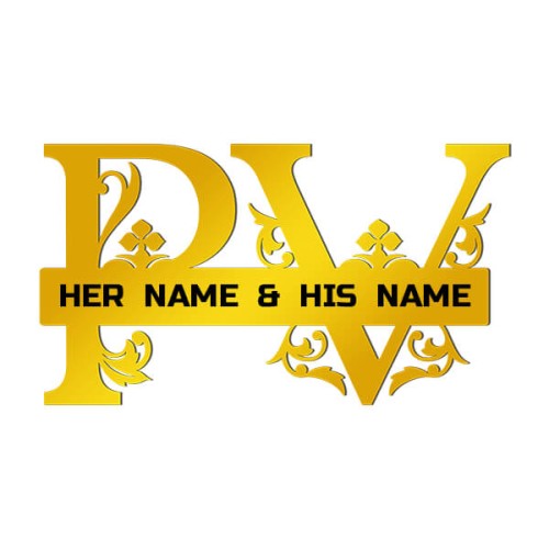 Buy Personalized Vintage Design Sign For Letters PV Couple Monogram ...