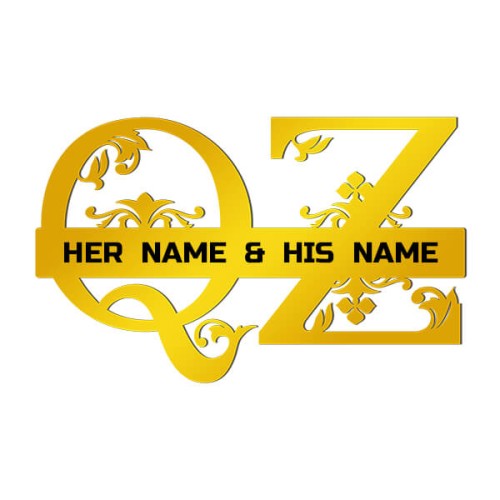 Buy Personalized Vintage Design Sign For Letters QZ Couple Monogram ...