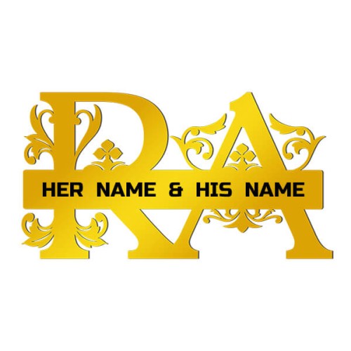 Buy Personalized Vintage Design Sign For Letters RA Couple Monogram ...