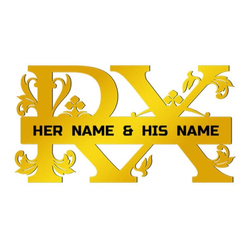Buy Personalized Vintage Design Sign For Letters RX Couple Monogram ...