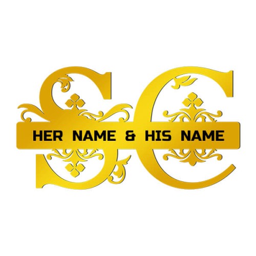 Buy Personalized Vintage Design Sign For Letters SC Couple Monogram ...
