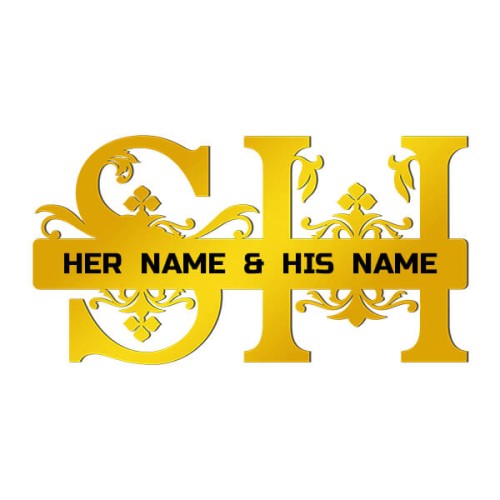 Buy Personalized Vintage Design Sign For Letters SH Couple Monogram ...
