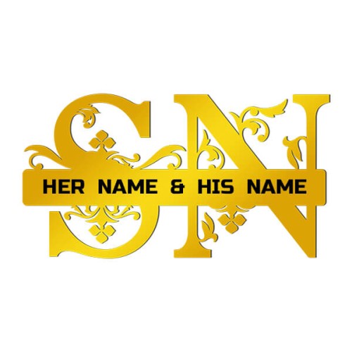 Buy Personalized Vintage Design Sign For Letters SN Couple Monogram ...
