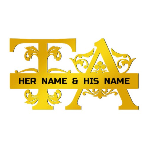 Buy Personalized Vintage Design Sign For Letters TA Couple Monogram ...