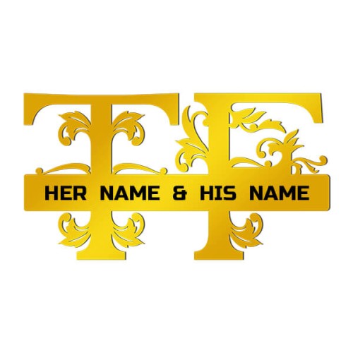 Buy Personalized Vintage Design Sign For Letters TF Couple Monogram ...