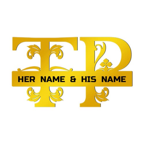 Buy Personalized Vintage Design Sign For Letters TP Couple Monogram ...