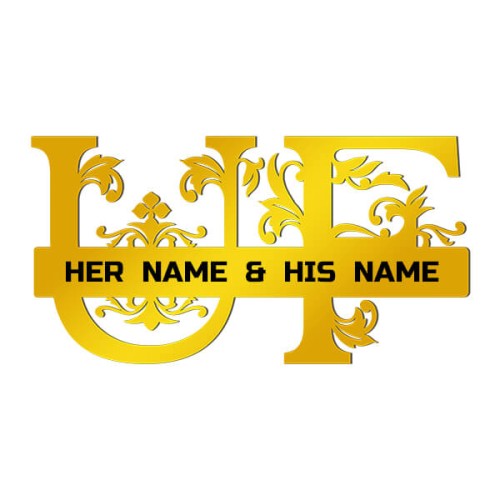 Buy Personalized Vintage Design Sign For Letters UF Couple Monogram ...