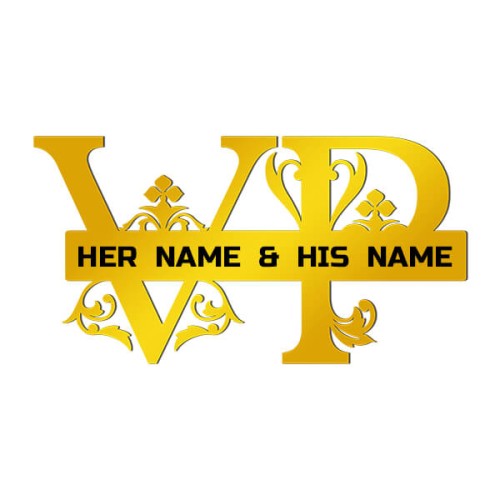 Buy Personalized Vintage Design Sign For Letters VP Couple Monogram ...