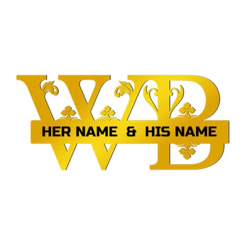 Buy Personalized Vintage Design Sign For Letters WB Couple Monogram ...
