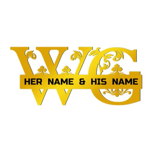 Buy Personalized Vintage Design Sign For Letters WG Couple Monogram ...