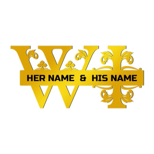 Buy Personalized Vintage Design Sign For Letters WI Couple Monogram ...
