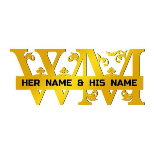 Buy Personalized Vintage Design Sign For Letters WM Couple Monogram ...