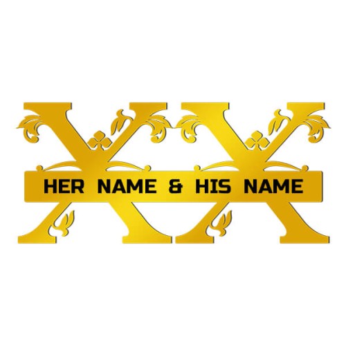 Buy Personalized Vintage Design Sign For Letters XX Couple Monogram ...