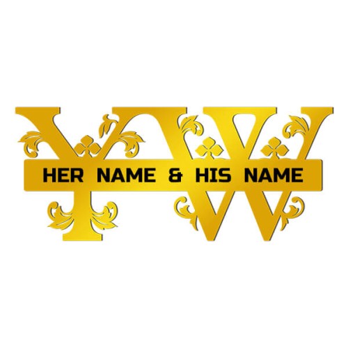 Buy Personalized Vintage Design Sign For Letters YW Couple Monogram ...