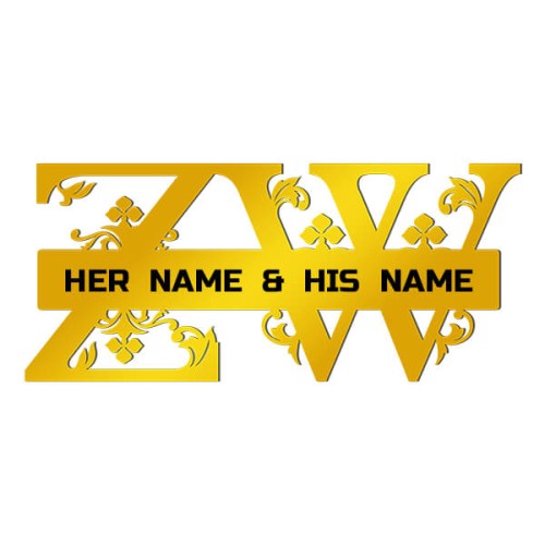 Buy Personalized Vintage Design Sign For Letters ZW Couple Monogram ...