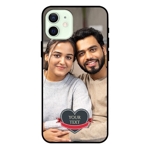 Buy Iphone 12 Custom Glass Phone Case - Just Married Couple Design