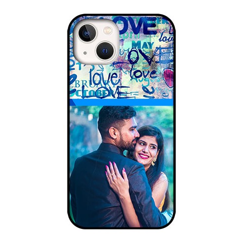 Buy iPhone 13 Custom Glass Mobile Case - Colorful Love Design