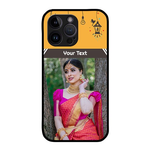 Buy iPhone 14 Pro Custom Glass Mobile Case - with Family Picture and Icons