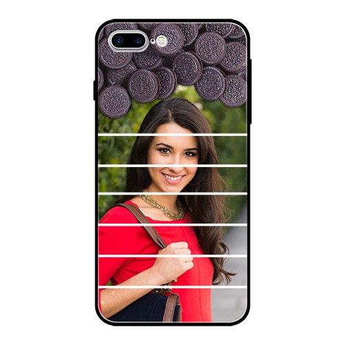 Buy Apple iPhone 8 Plus Custom Glass Phone Case - with Oreo Biscuit Design