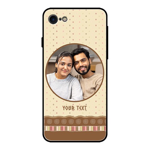 Buy Apple iPhone 8 Custom Glass Mobile Case - Brown Dotted Mobile Case ...