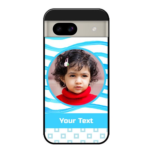 Buy Google Pixel 8A 5G Custom Glass Phone Case - Simple Blue Case Design
