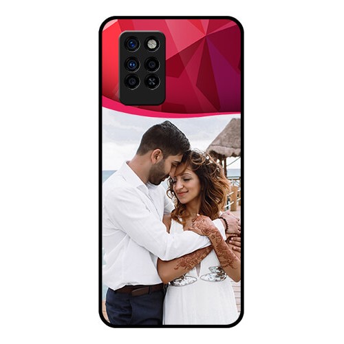 Buy Infinix Note 10 Pro Custom Glass Mobile Case - Red Abstract Design