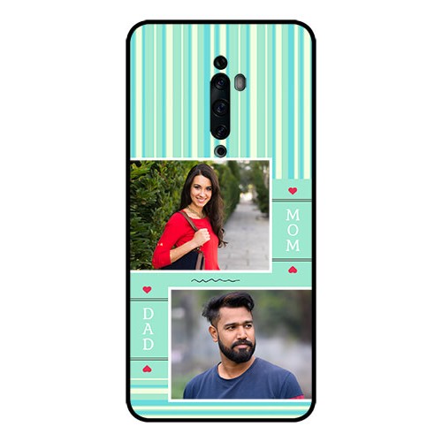 Buy Oppo Reno 2F Custom Glass Phone Case - Mom & Dad Pic Design