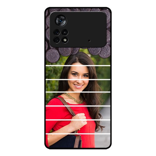 Buy Poco X4 Pro 5G Custom Glass Phone Case - with Oreo Biscuit Design