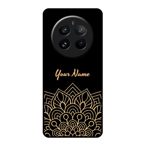 Buy Realme 12 Pro Plus 5G Custom Glass Phone Case - Golden Mandala Design