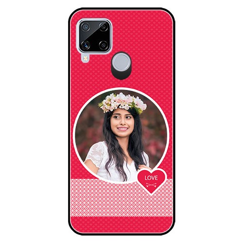 Buy Realme C15 Personalised Glass Phone Case - Pink Pattern Design