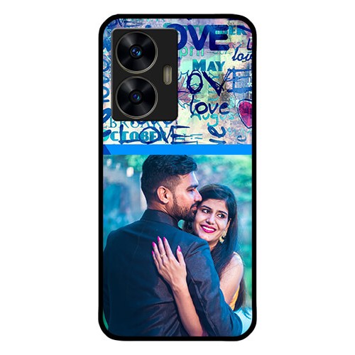 Buy Realme C55 Custom Glass Mobile Case - Colorful Love Design