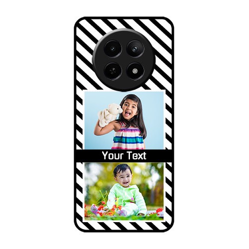 Buy Realme C65 5G Custom Glass Phone Case - Black And White Stripes Design