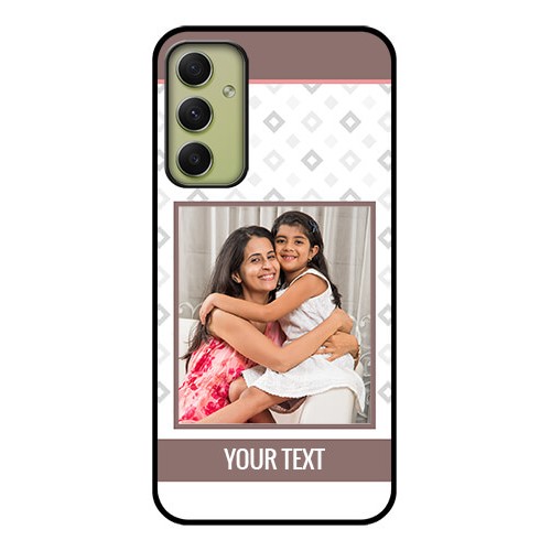 Buy Galaxy A34 5G Photo Printing on Glass Case - Simple Diamond Design