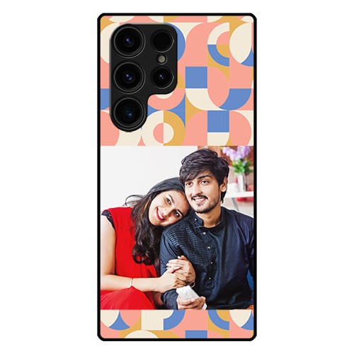 Buy Galaxy S23 Ultra 5G Photo Printing on Glass Case - Semi-circle Maze Pattern Design